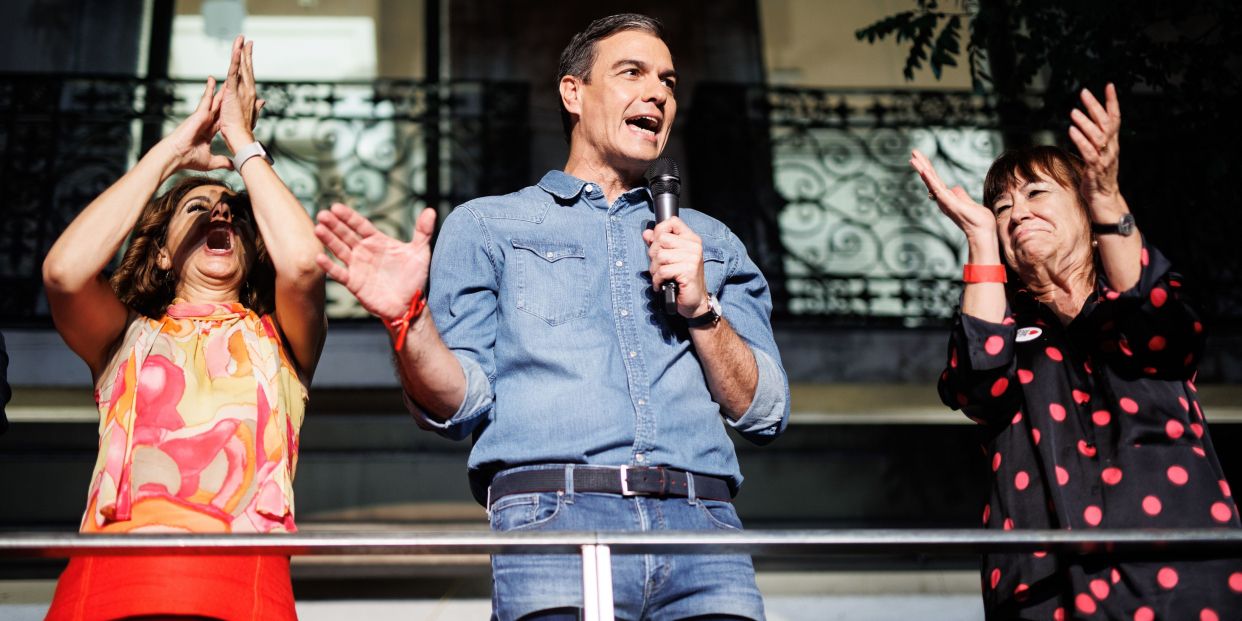 Sánchez celebra sus resultados 23J